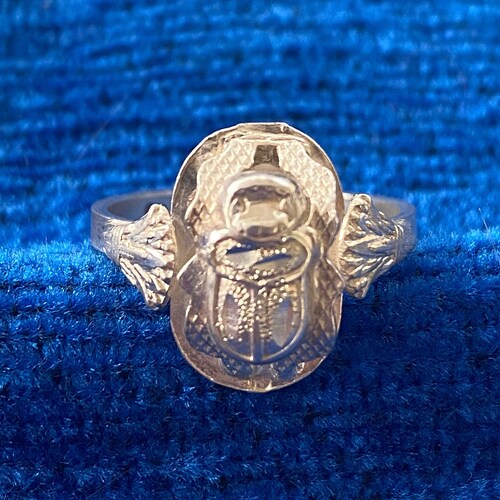 Blue Opal Scarab Ring Sterling Silver Scarab Ring Egyptian - Etsy