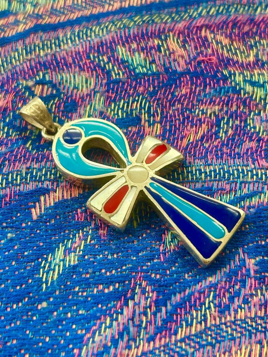 Large Colourful Ankh Silver 925 Egyptian - Etsy