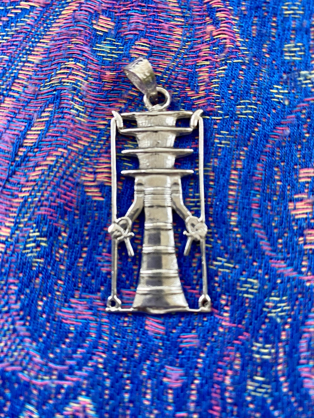 Djed Pillar With Arms & Ankhs Pendant Egyptian 925 Silver - Etsy