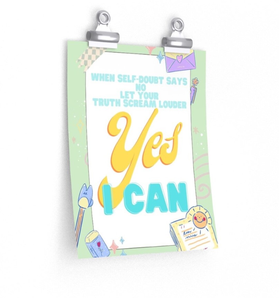 Yes I Can, Positive Affirmations for Kids, Classroom Art, Motivational ...