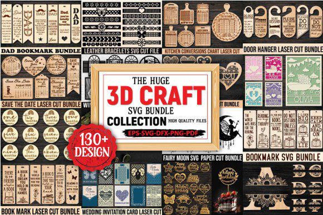The Huge 3D Craft Laser Cut Mega Bundle SVG | Engraving Svg Design CNC ...