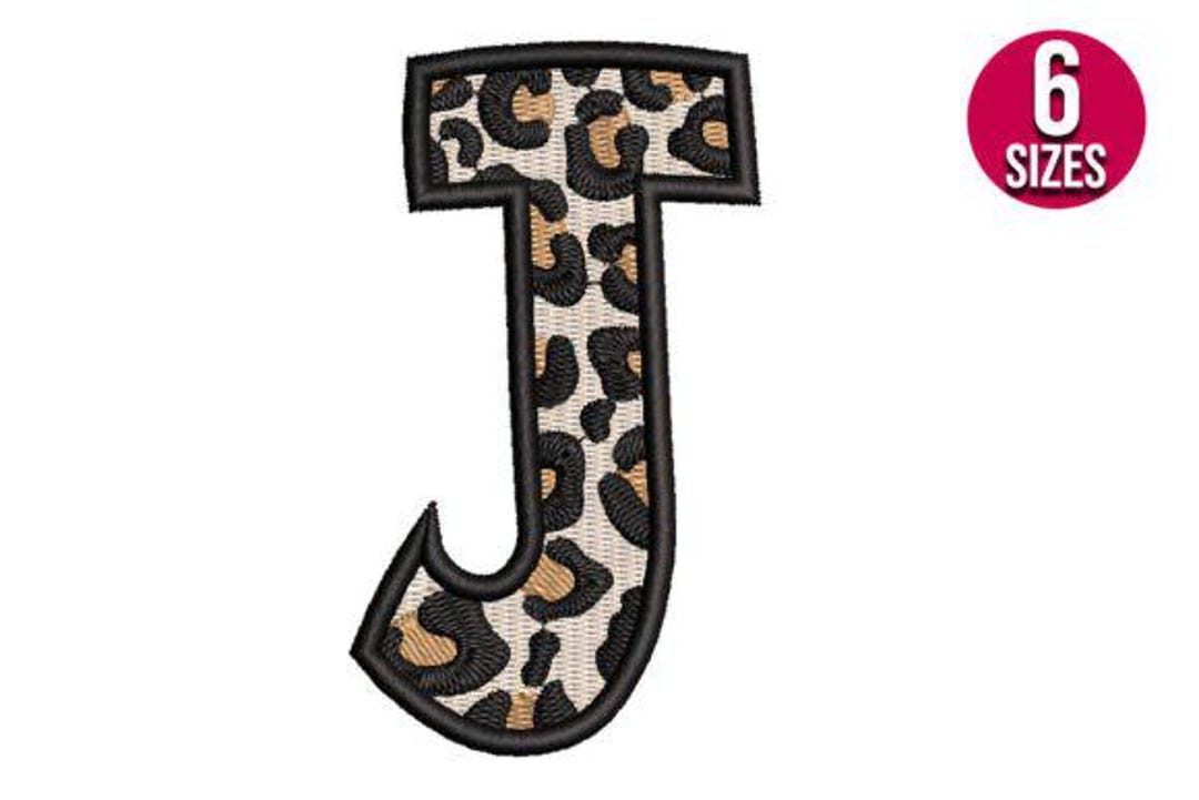 Leopard Print Alphabet Font Letter J Embroidery Design Machine ...