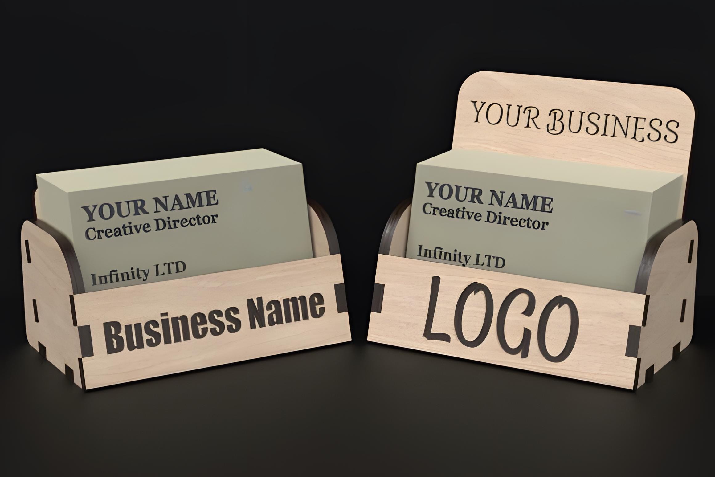 Business Card Holder Svg Laser Cut Files - Business Desk Card Holder ...