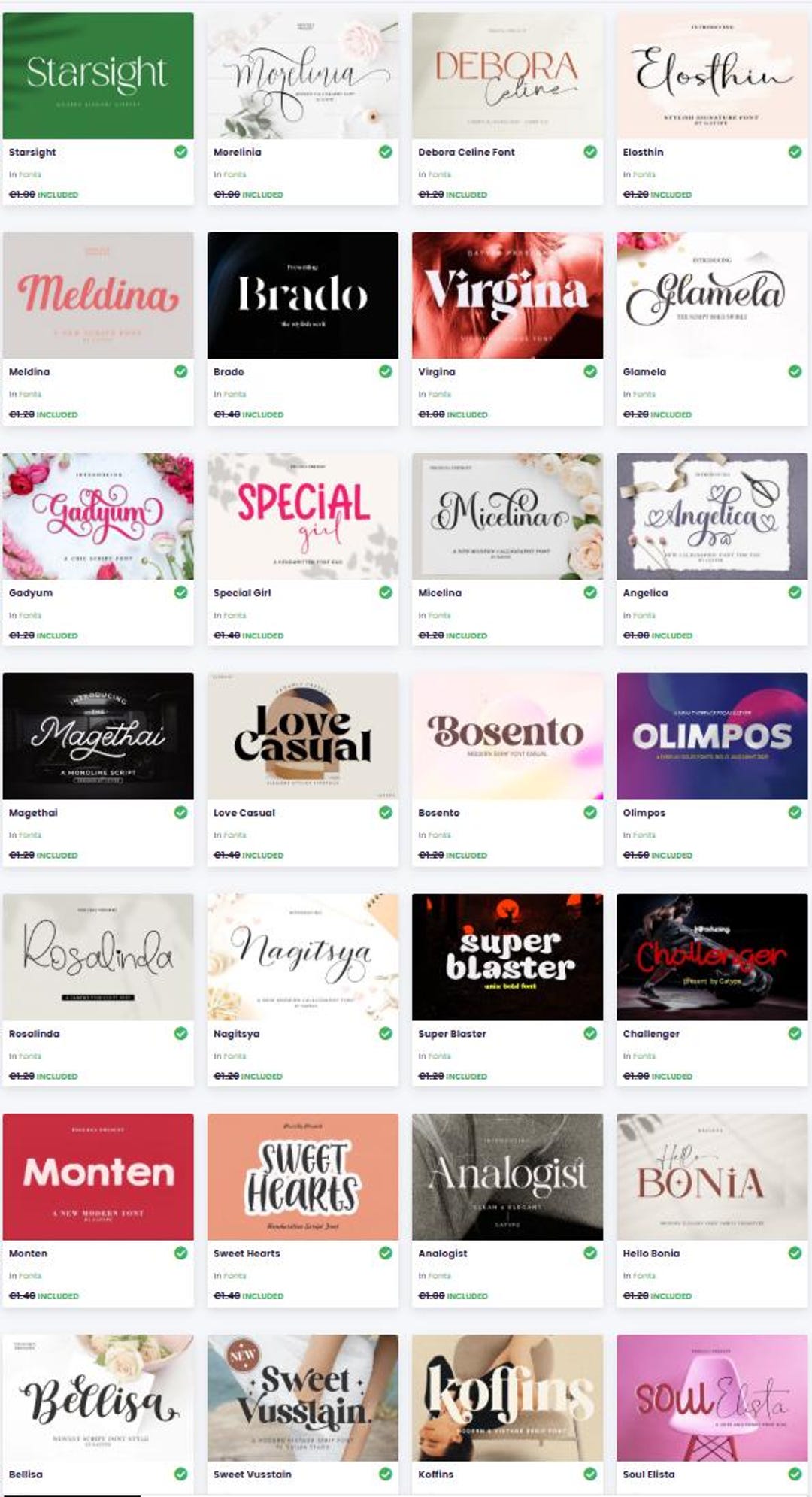 Display & Script Font Huge Collection Digital Download Only - Etsy