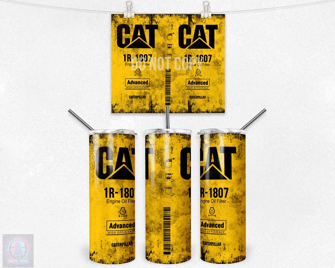 CAT Oil Filter PNG, 20oz Tumbler Wrap, Sublimation Png, Caterpillar ...