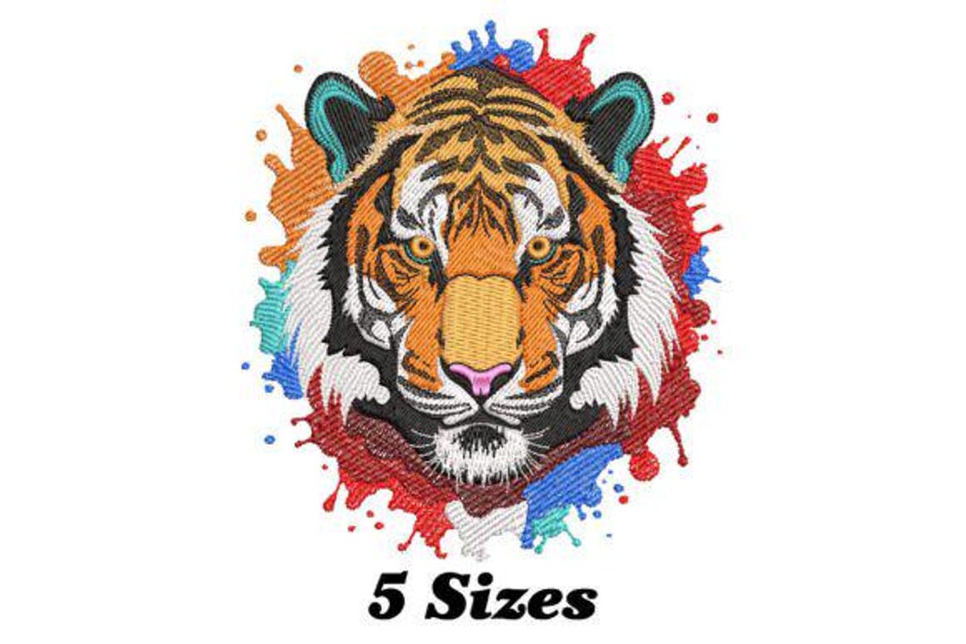Tiger Embroidery Design Tiger Head Machine Embroidery Design Tiger Face ...