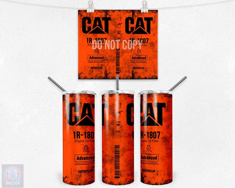 CAT Oil Filter PNG, 20oz Tumbler Wrap, Sublimation Png, Caterpillar ...