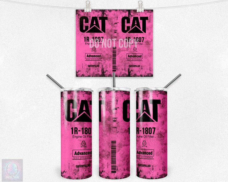 CAT Oil Filter PNG, 20oz Tumbler Wrap, Sublimation Png, Her Caterpillar ...