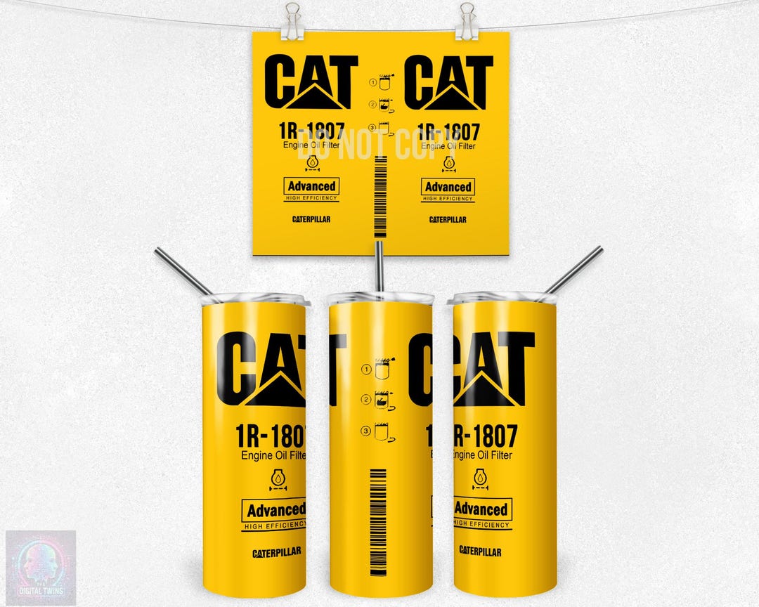 CAT Oil Filter PNG, 20oz Tumbler Wrap, Sublimation Png, Caterpillar ...