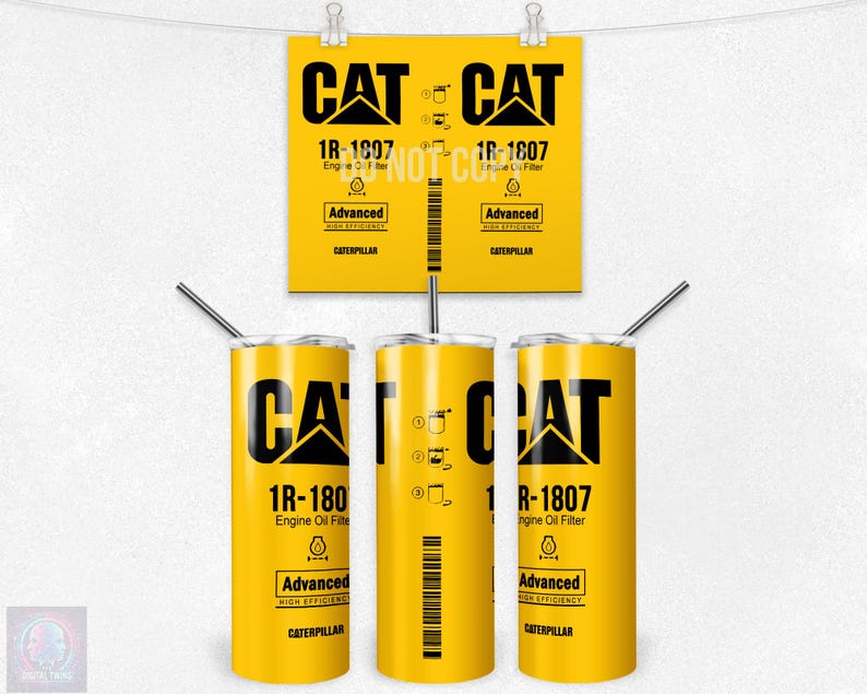 CAT Oil Filter PNG, 20oz Tumbler Wrap, Sublimation Png, Caterpillar ...
