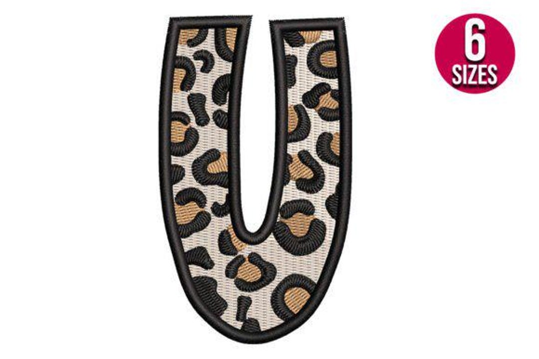 Leopard Print Alphabet Font Letter U Embroidery Design Machine ...