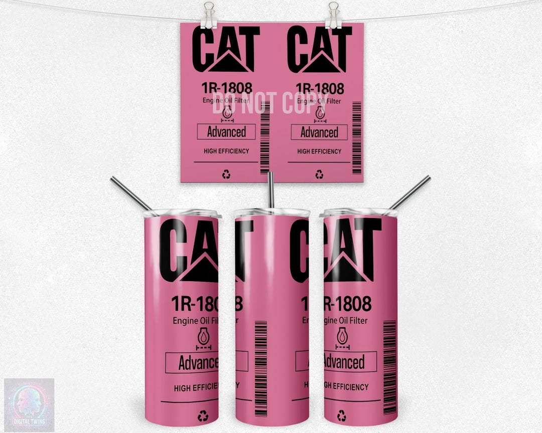 CAT Oil Filter PNG, 20oz Tumbler Wrap, Sublimation Png, Her Caterpillar ...