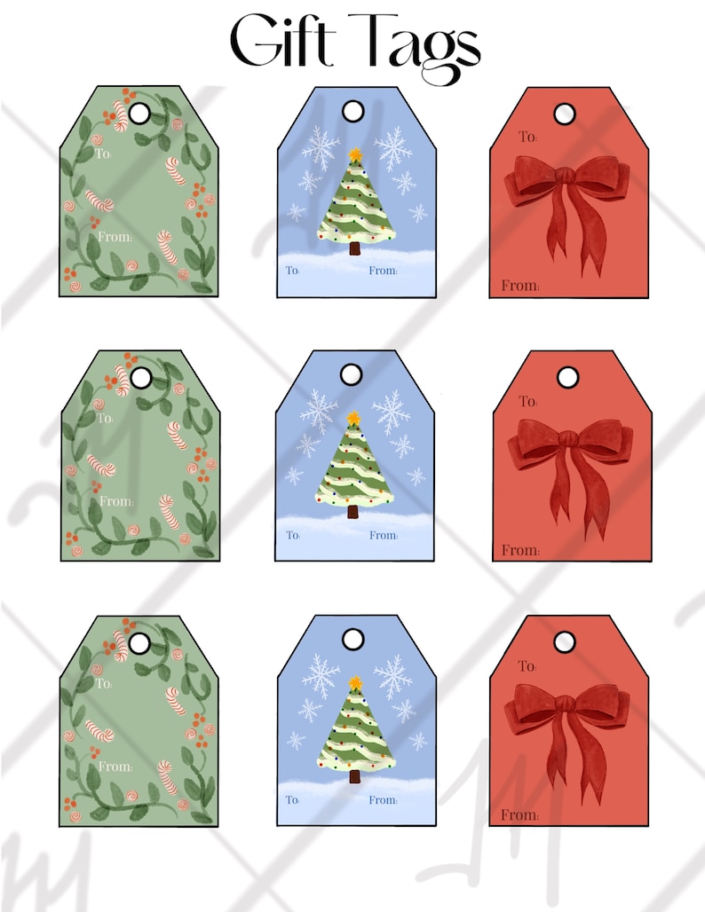 Printable Gift Tags Instant Download Christmas Gift Tags - Etsy