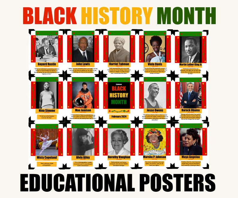 Black History Month Posters, Educational Posters, Classroom Decor ...