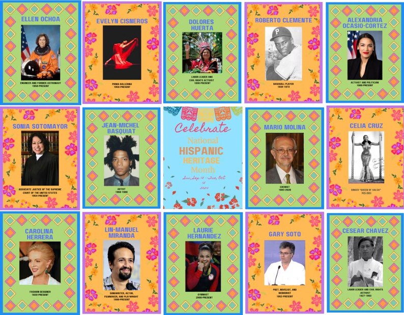 National Hispanic Heritage Month Posters, Educational Posters, School ...