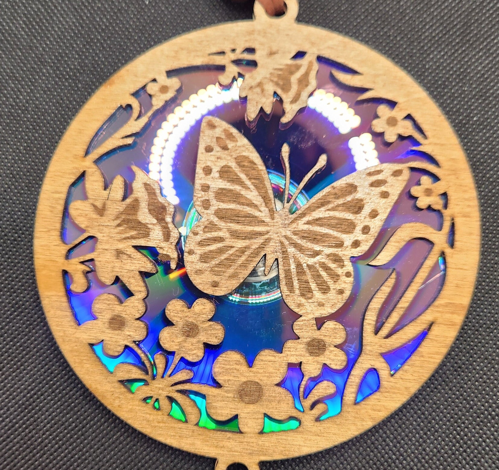 Butterfly Sun Catcher/reflector, Laser Cut Wood, Wood Bead ...