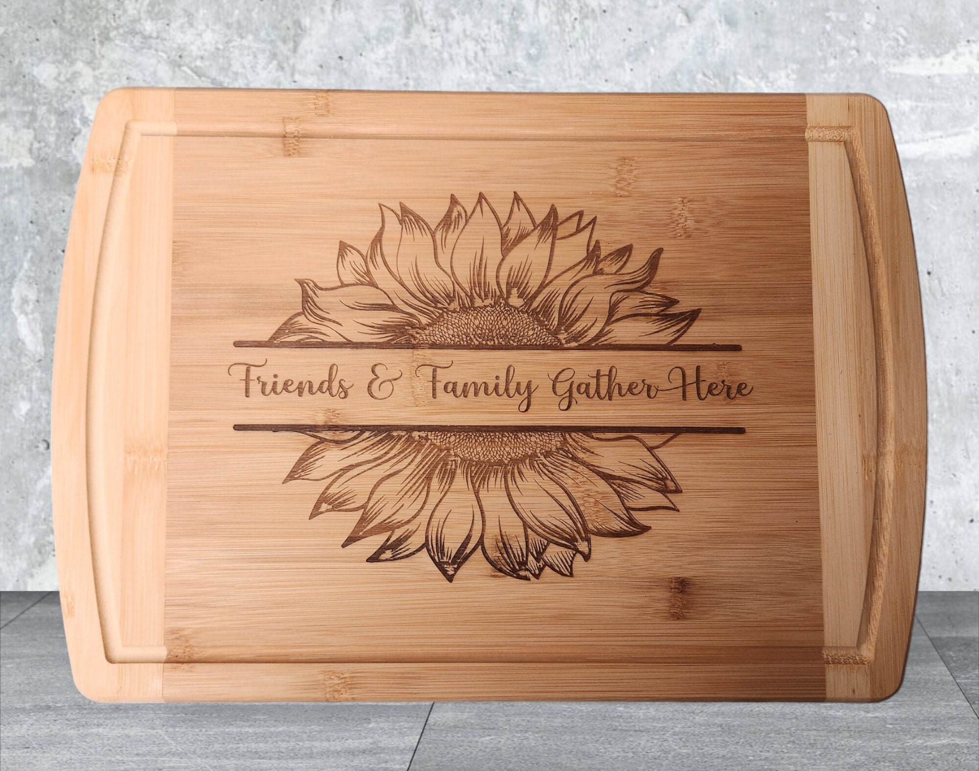 Sunflower Cutting Board, Large Bamboo Cutting Board, Charcuterie ...