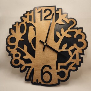 Tree Clock, Wall Clock, Unique Art, Home Decor Wood Art, Housewarming ...