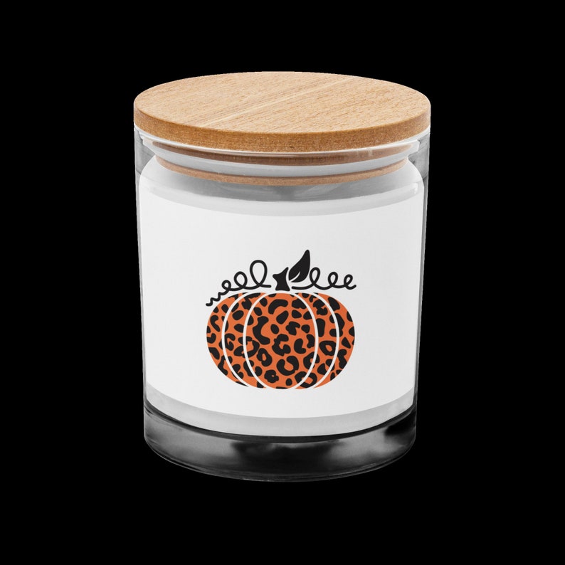 Halloween Orange/black Leopard Print Glass Jar Candle - Etsy