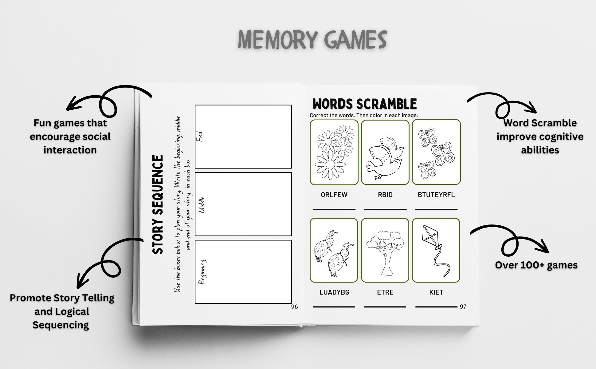 Memory Activity Workbook for Seniors, Dementia Activities, Stroke ...