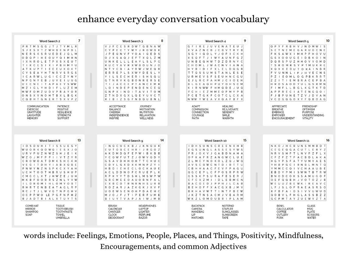 Word Search Puzzle Printable for Adults, Seniors With Dementia ...