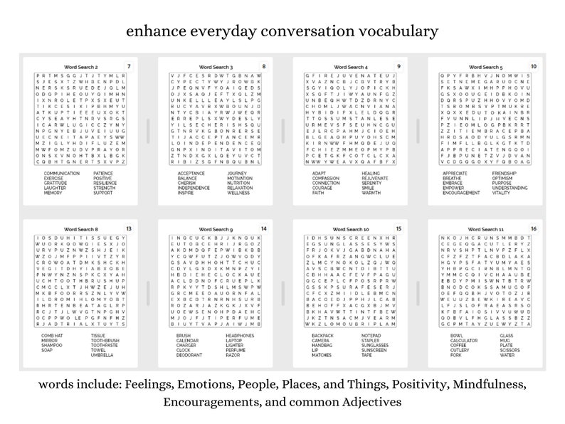 Word Search Puzzle Printable for Adults, Seniors With Dementia ...