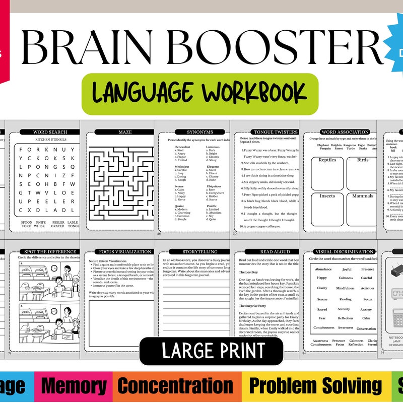 Brain Activity Workbooks - Etsy