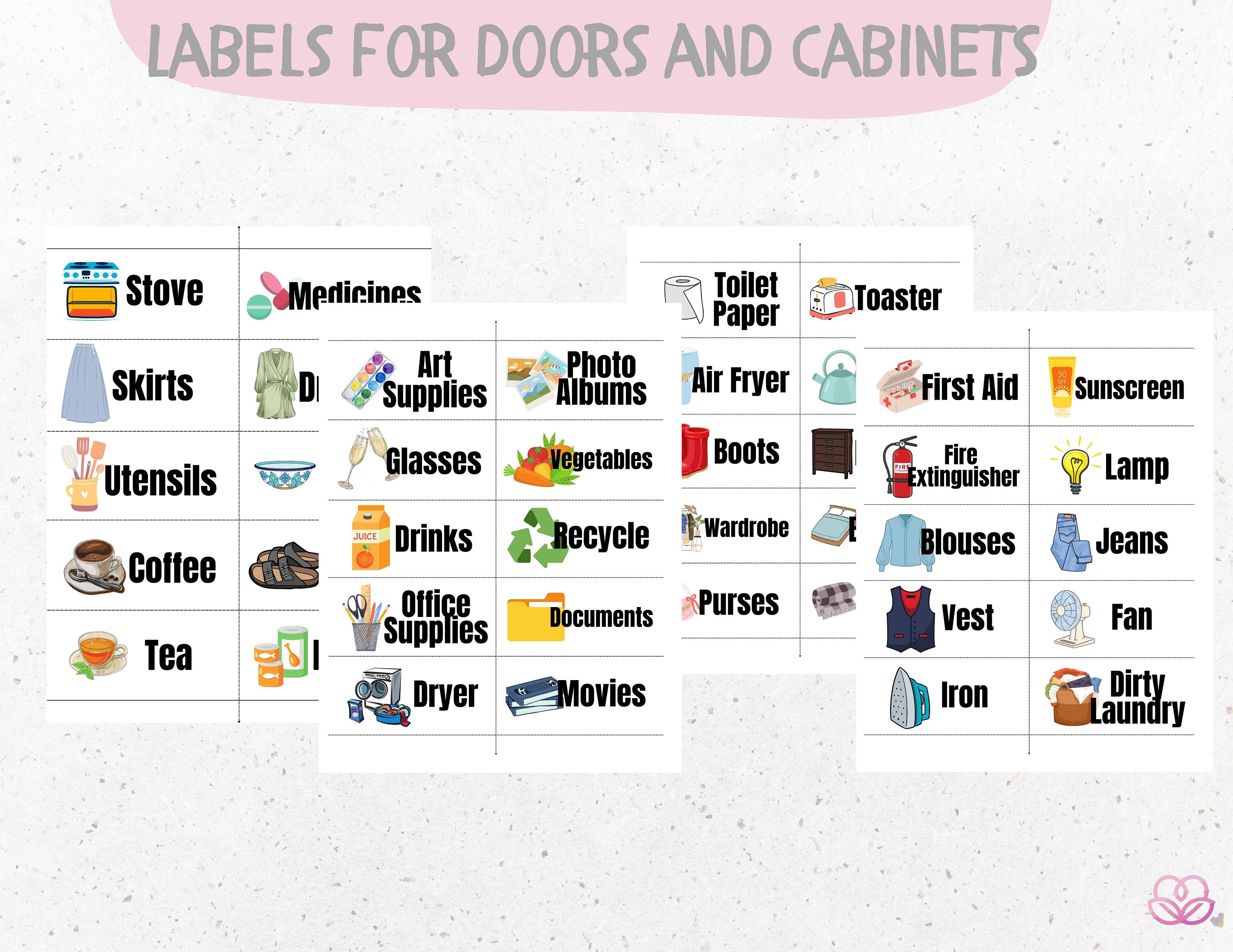 Dementia Aid Label Bundle: 110 Printable Household Labels (digital ...