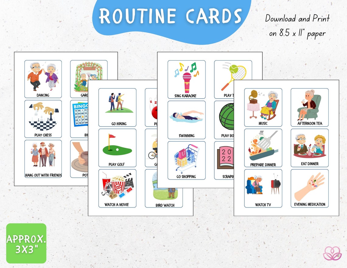 Routine Cards, Daily Planner Routine Chart Board for Dementia, Memory ...
