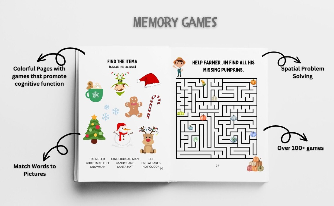 Memory Activity Workbook for Seniors, Dementia & Stroke (digital ...