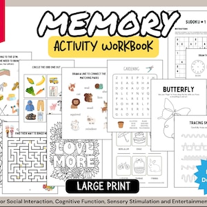 Memory Activity Workbook for Seniors, Dementia Activities, Stroke ...