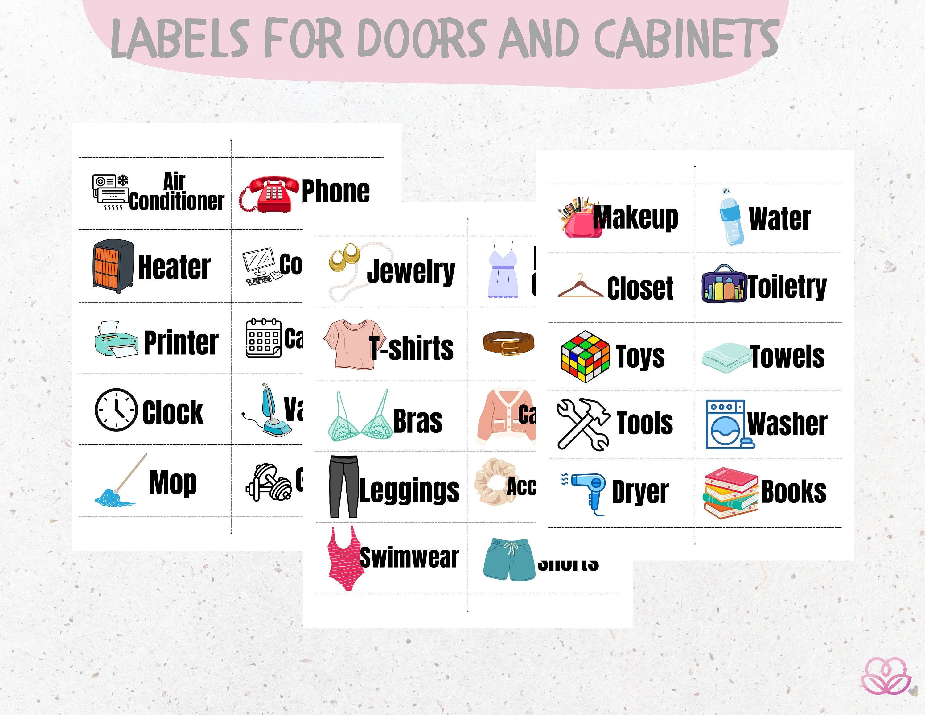 Dementia Aid Label Bundle: 110 Printable Household Labels (digital ...