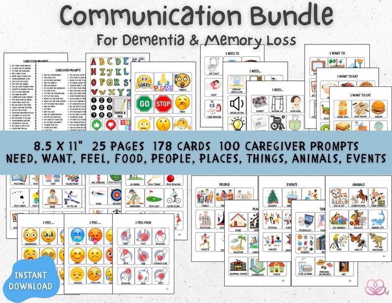 Picture Communication Cards, Dementia Communication for Nonverbal ...