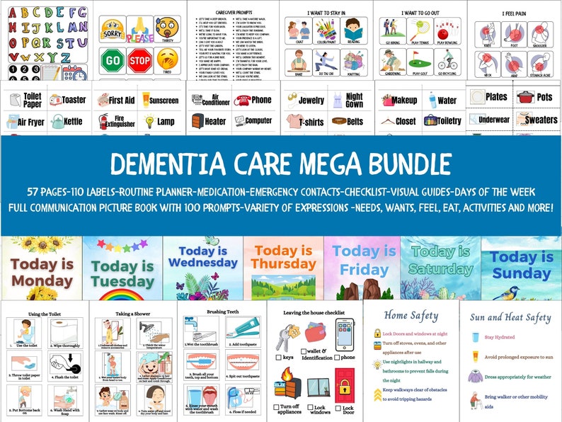 Dementia Care Mega Bundle: Communication Cards & Visual Aids (digital ...