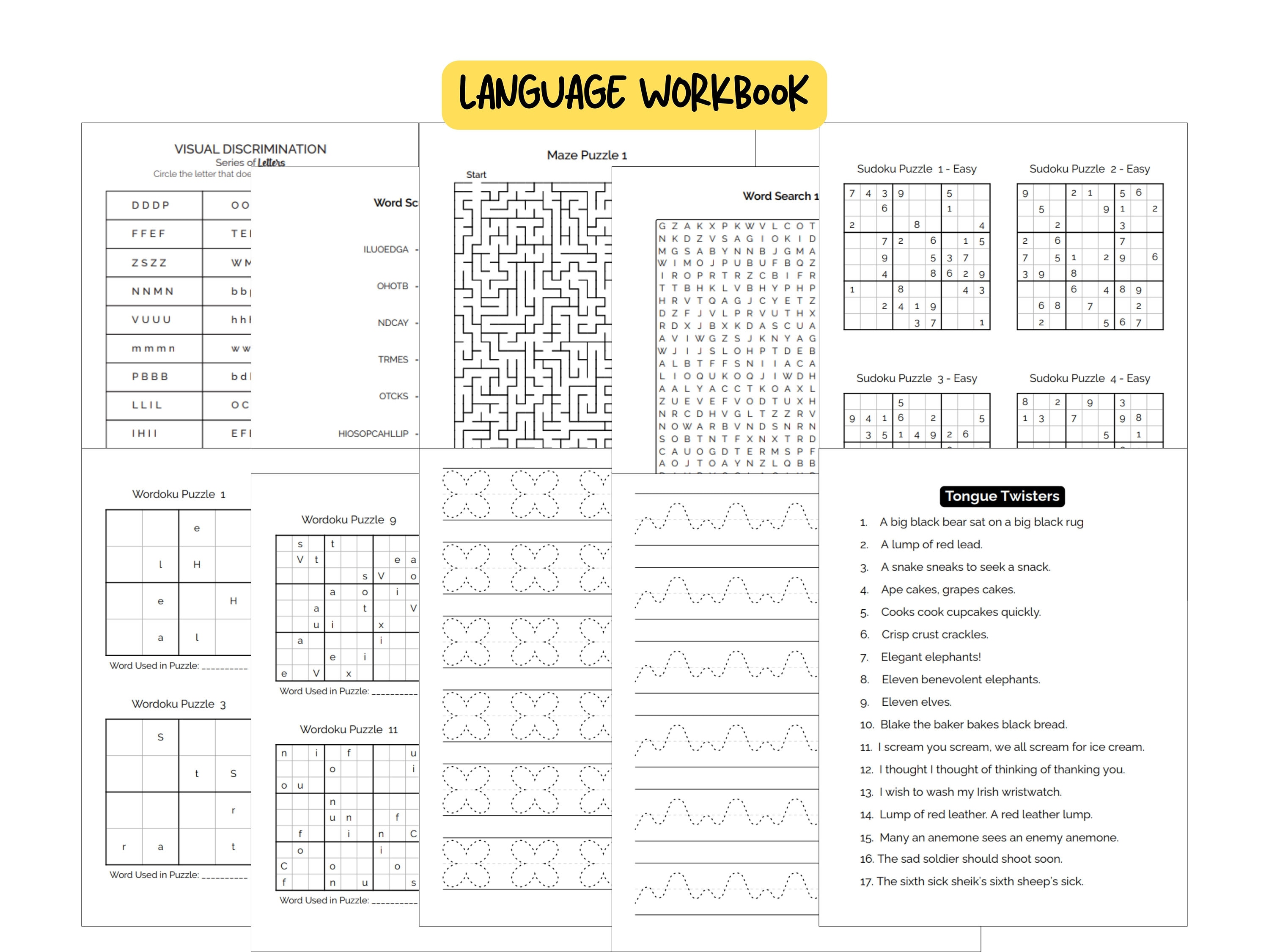 Stroke Recovery Activity Book 2, Word Search, Word Scramble, Mazes ...