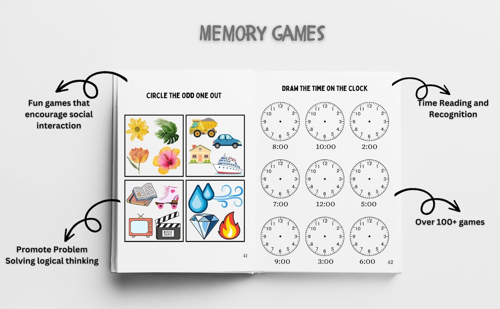 Memory Activity Workbook for Seniors, Dementia Activities, Stroke ...