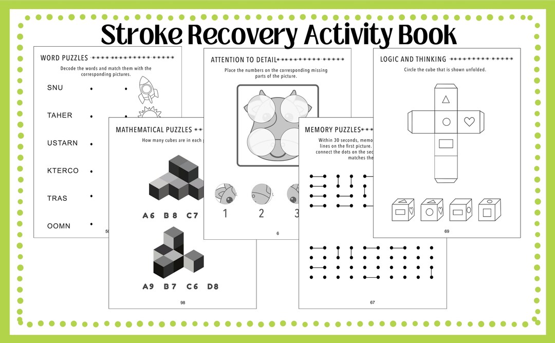 Stroke Recovery Activity Book: Cognitive Brain Games for Seniors ...