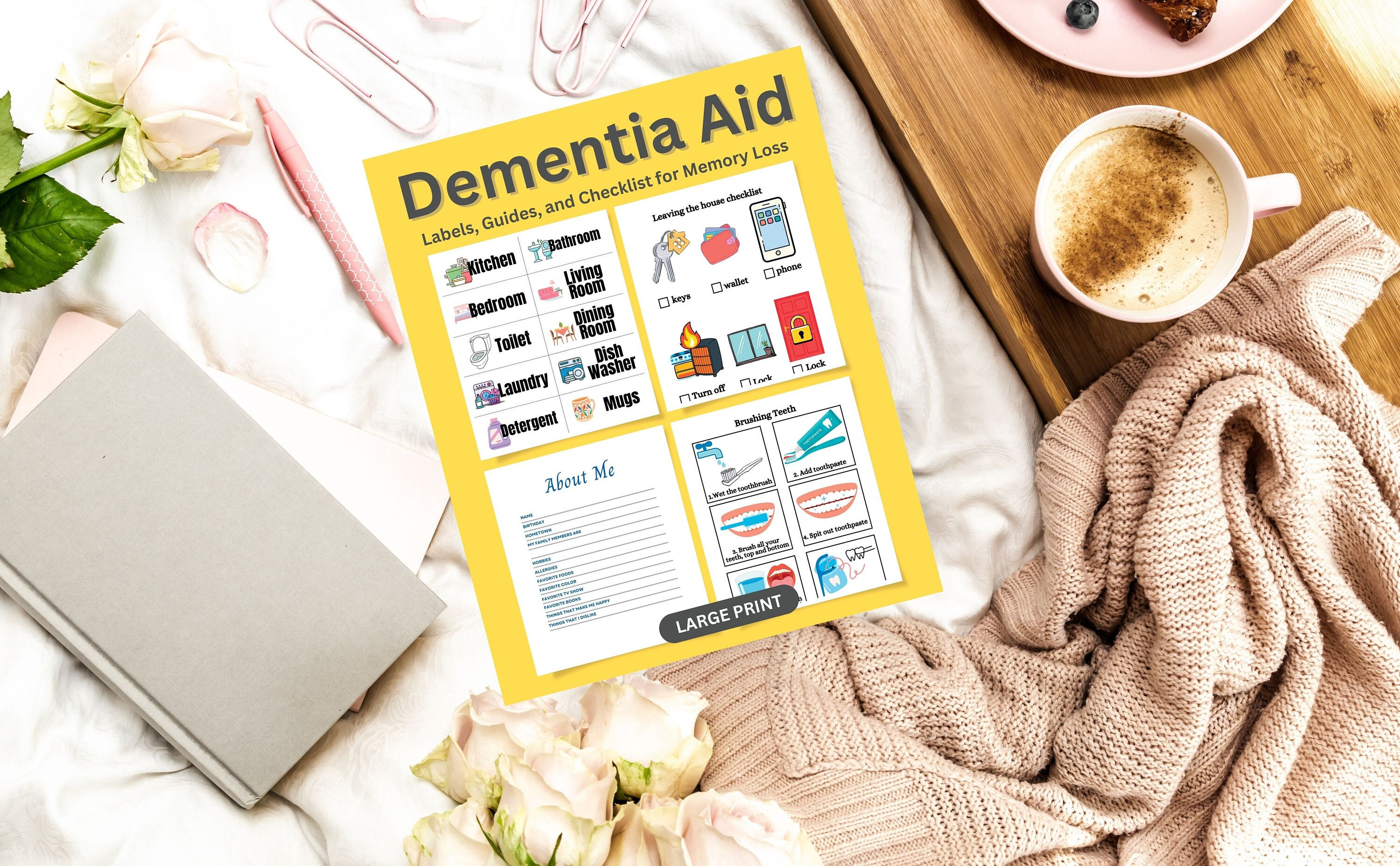 Dementia Aid Labels, Guides, Checklists for Memory Loss, Alzheimers ...