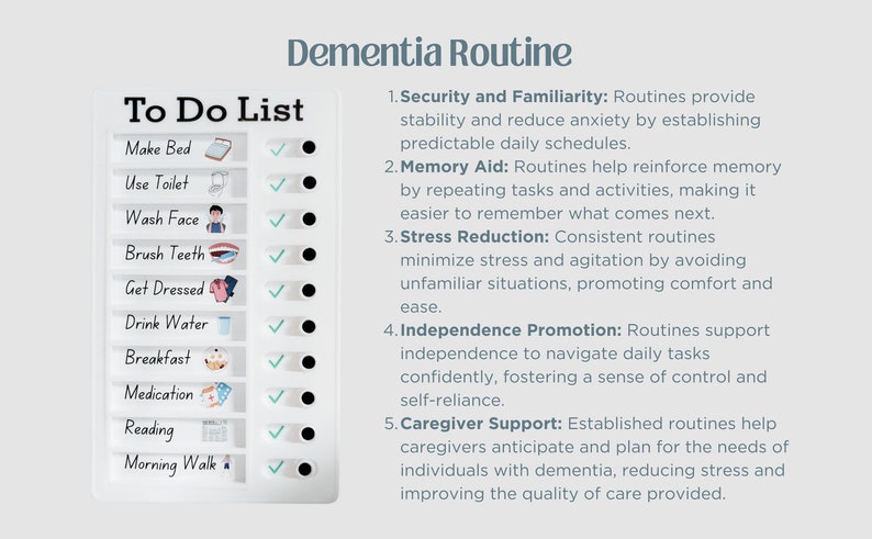 Dementia Care Checklist Board, to Do List, Dementia Chart, Dementia ...
