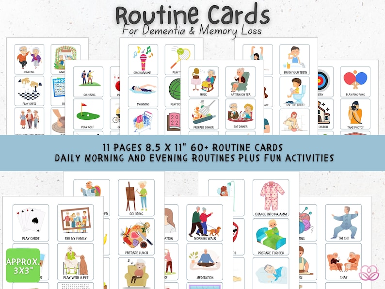 Dementia Routine Cards, Daily Visual Schedule (digital Download) - Etsy