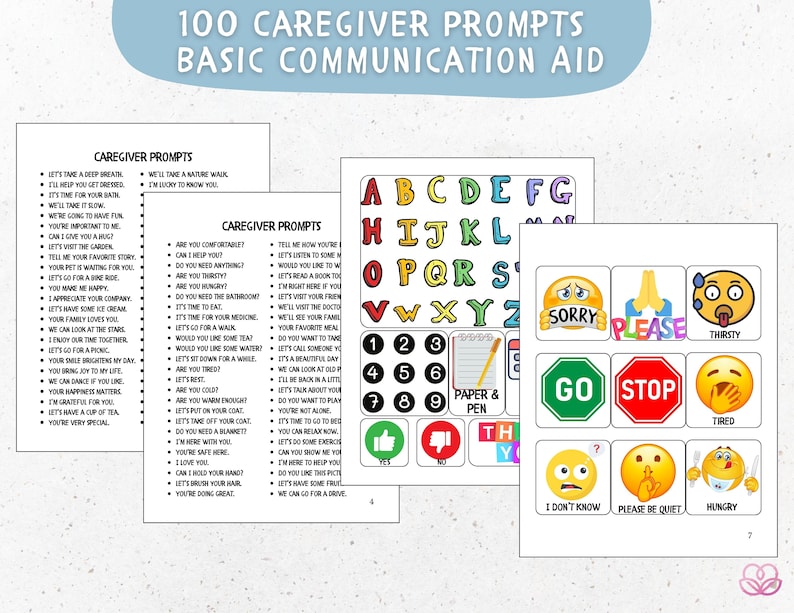 Picture Communication Cards, Dementia Communication for Nonverbal ...