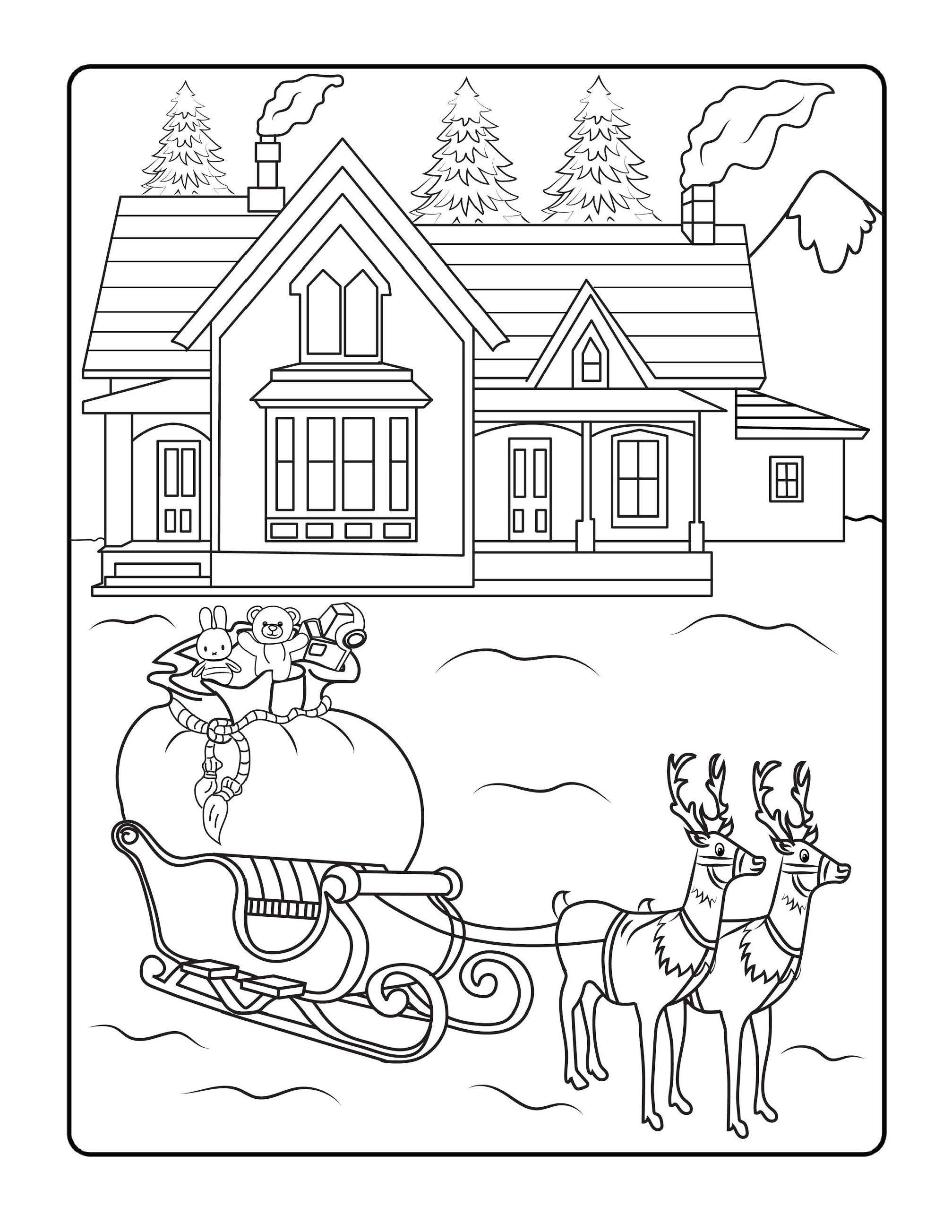 150 Kids Printable Christmas Coloring Pages - Etsy