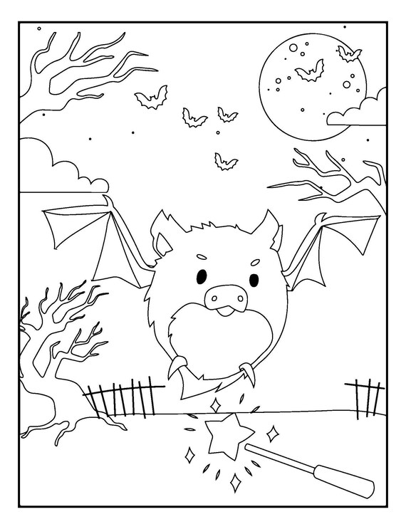 60 Page Kids Halloween Coloring Book 20 BONUS Free Pages - Etsy