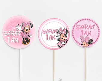Minnie Mouse Round Sticker - Etsy