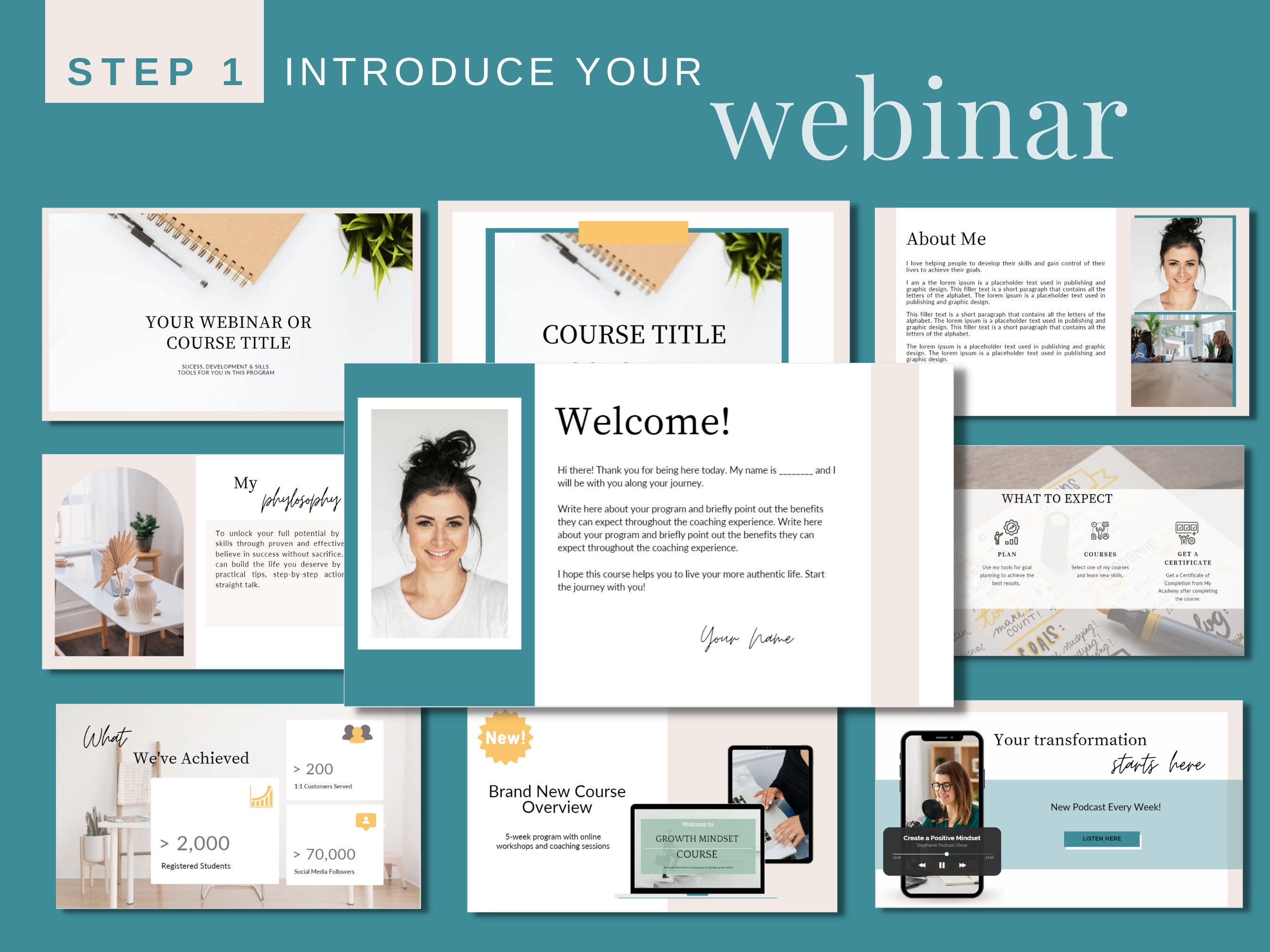 Course Webinar Slide Deck Template Sales Webinar Coaching - Etsy