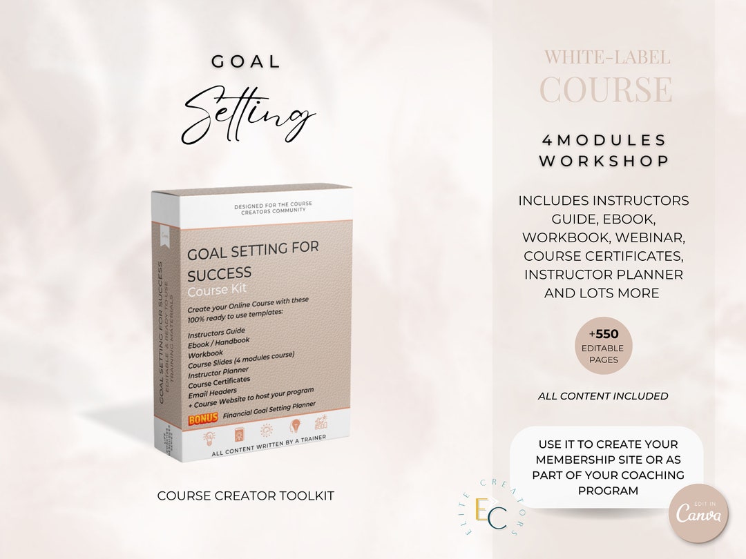 Goal Setting Course | Editable Training Materials | Editable Online ...