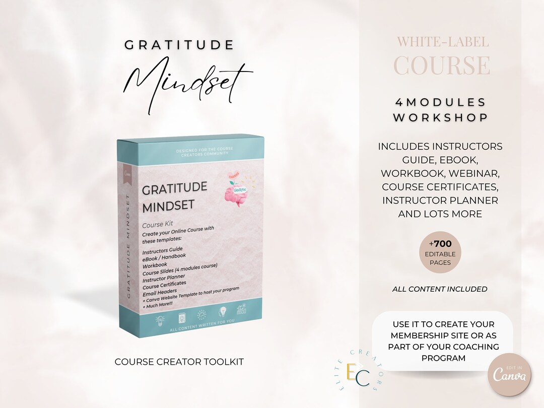 Gratitude Mindset Course |pre-written Course |appreciation Course ...
