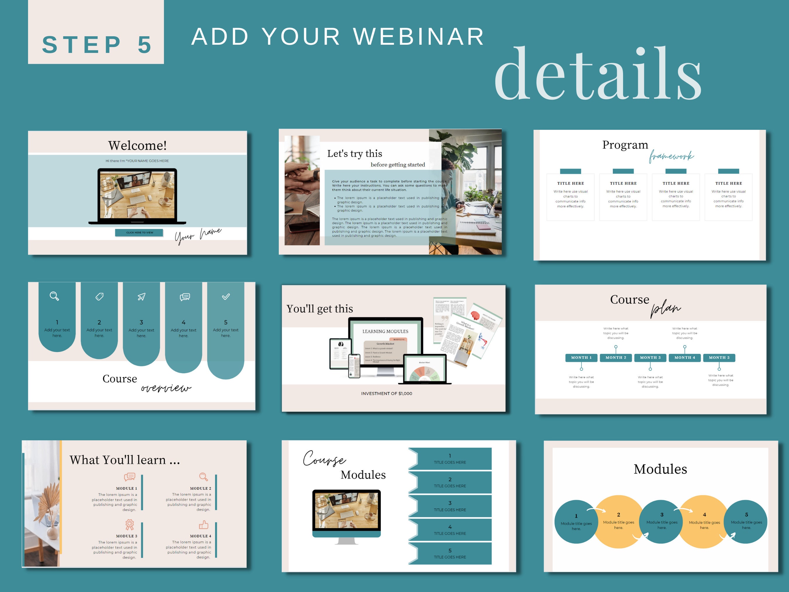 Course Webinar Slide Deck Template Sales Webinar Coaching - Etsy