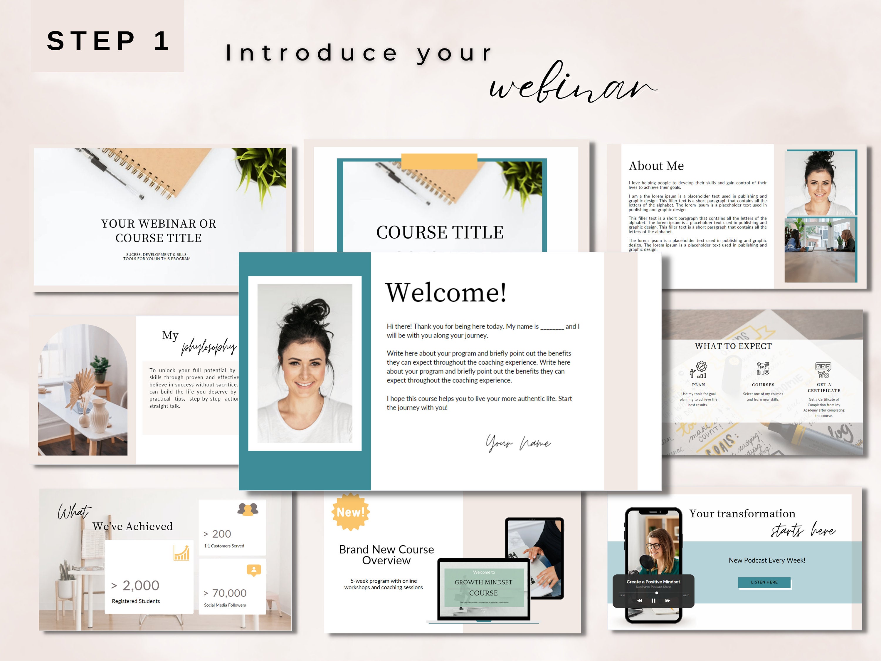 Course Webinar Slide Deck Template Sales Webinar Coaching Webinar to ...