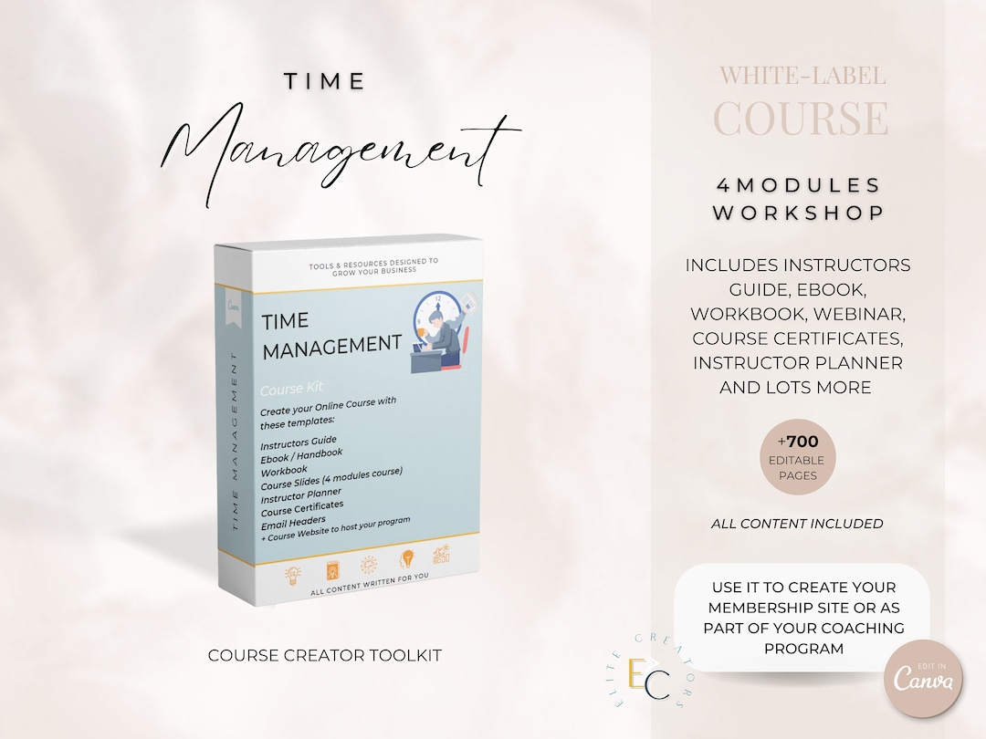 Time Management Course Time Optimization Editable Course Online Course ...